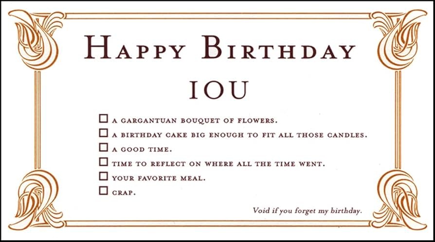 Happy Birthday IOU - yellow - Blue Leaf Houston