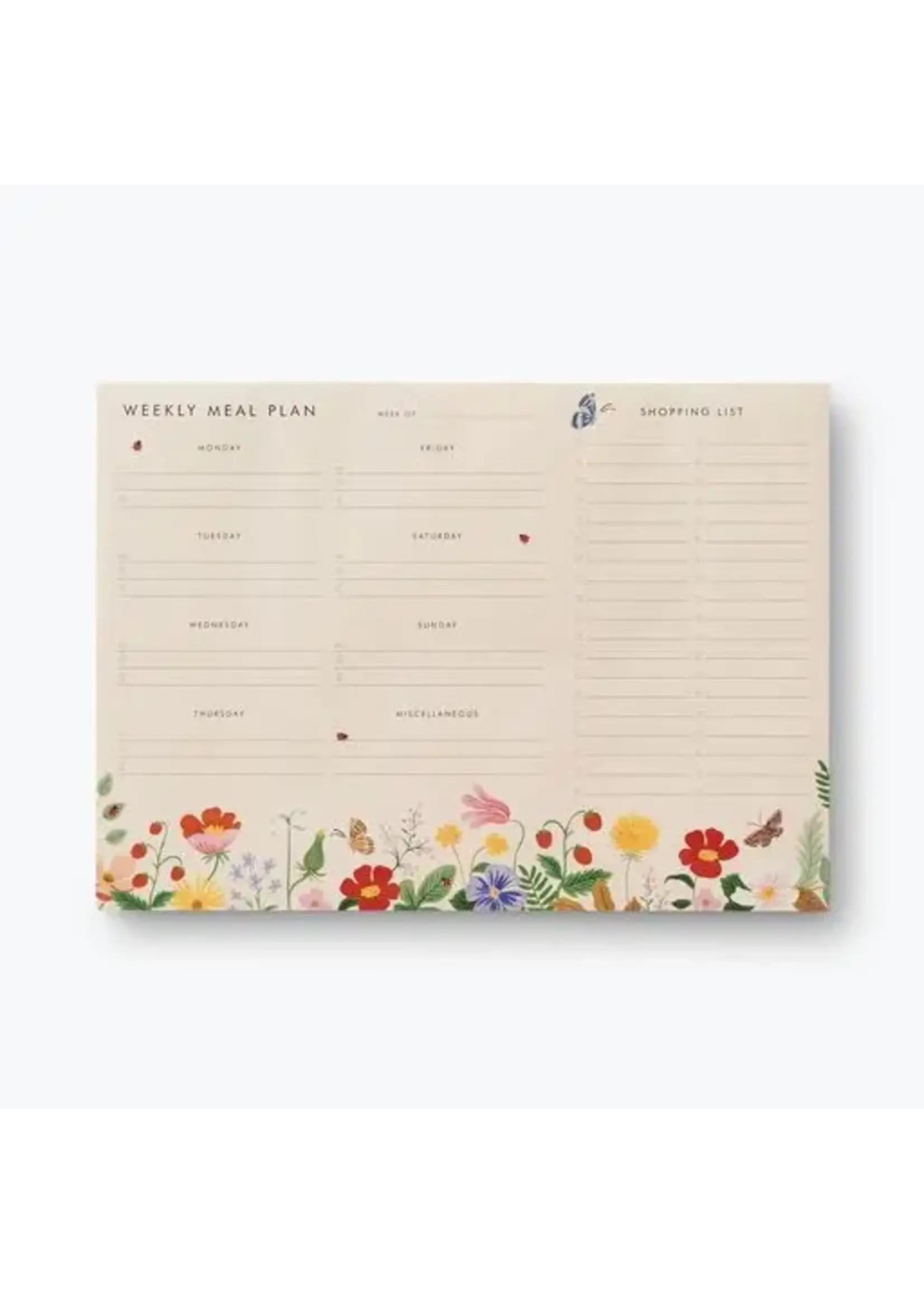 Strawberry Fields Meal Planner Notepad - Blue Leaf Houston