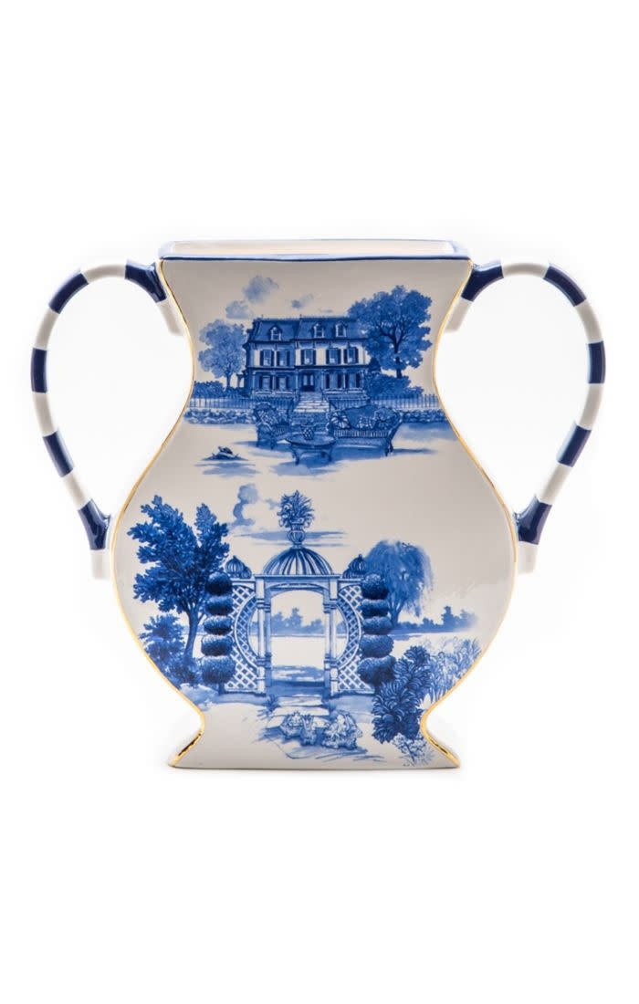 Royal Toile Vase - Blue Leaf Houston