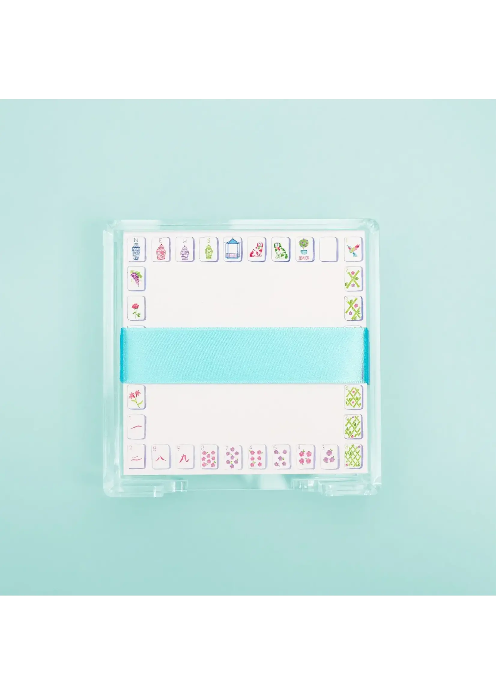 Mahjong Square Desk Set - Blue Leaf Houston