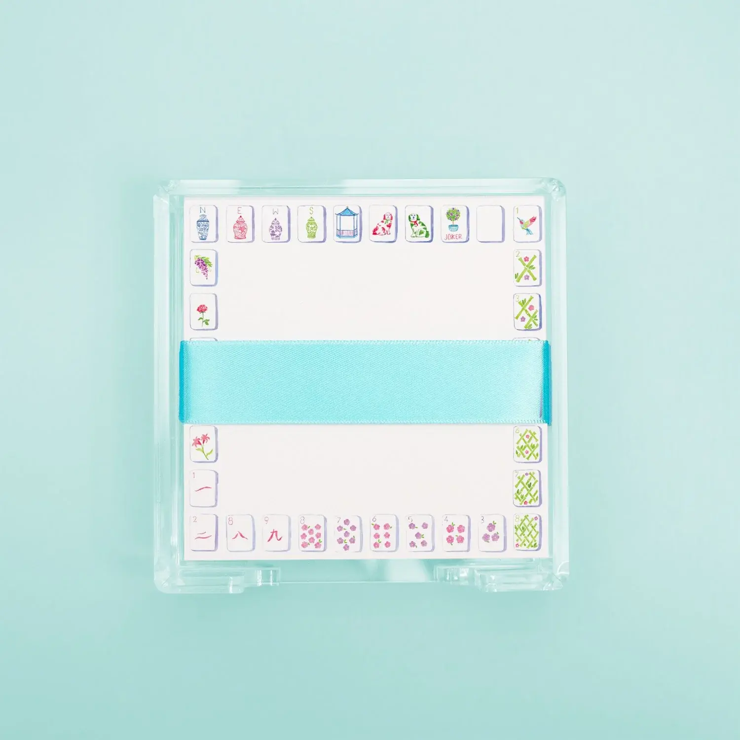 Mahjong Square Desk Set - Blue Leaf Houston