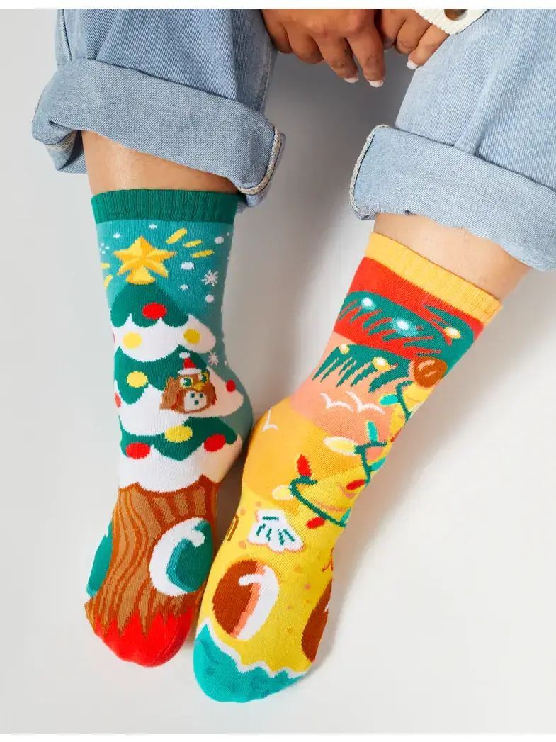 Christmas Trees Piney & Coco - Mismatched Socks For Adults ADULT SMALL ...