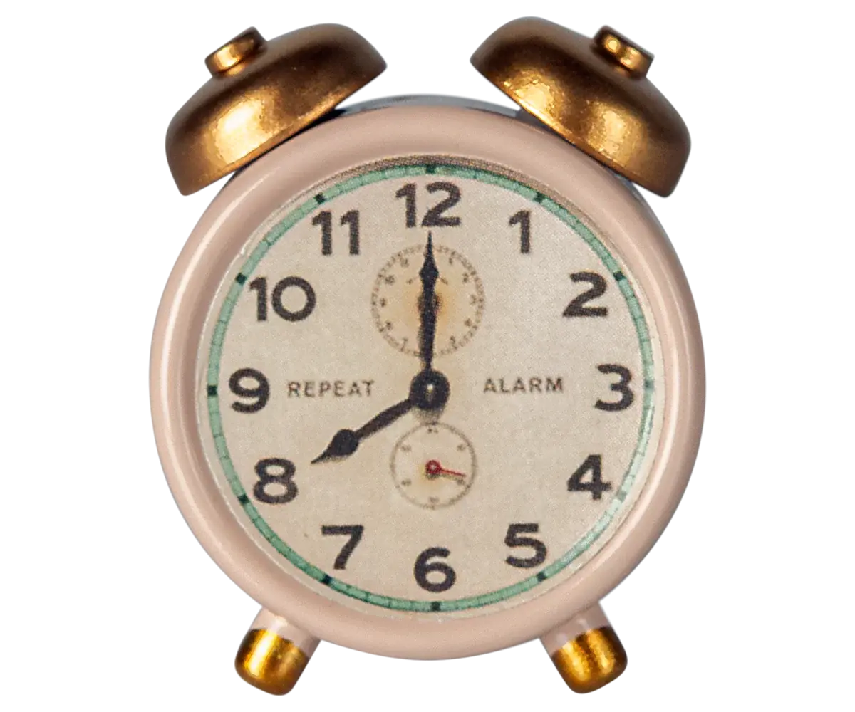 Maileg USA Alarm clock, Mouse - Powder - Blue Leaf Houston