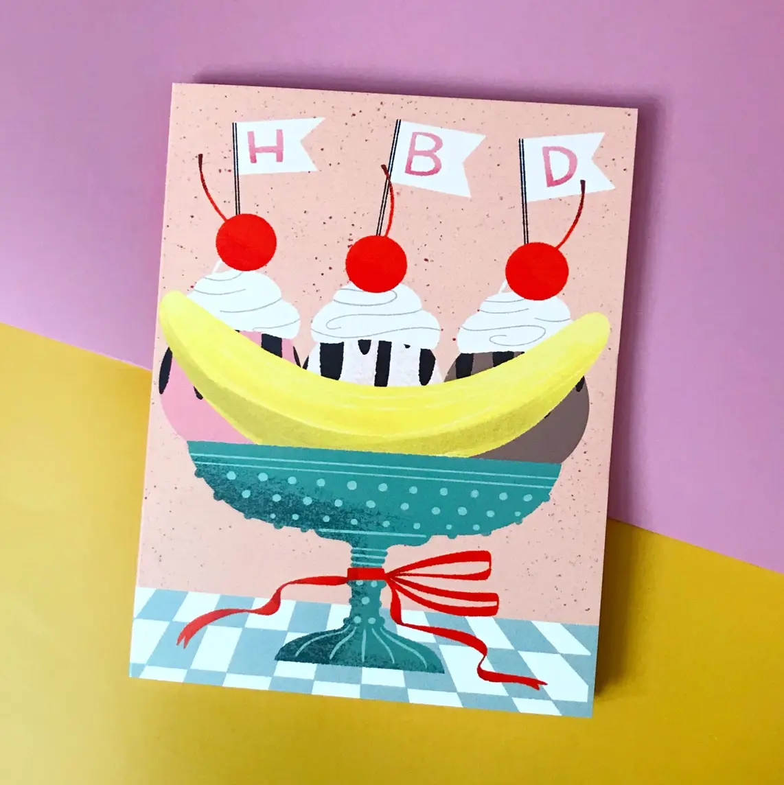 Olive & Company Banana Split Birthday Card - Blue Leaf Houston