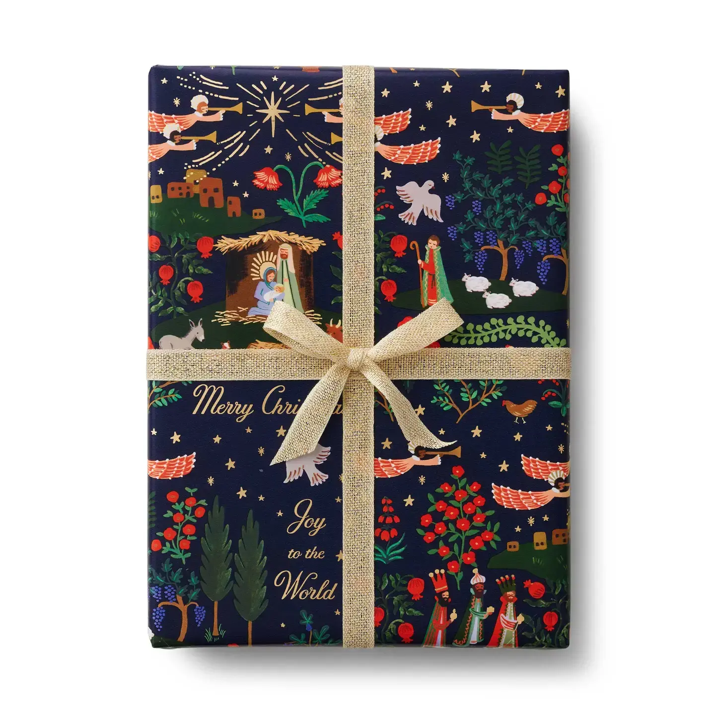 Rifle Paper Company Nativity Scene Continuous Wrapping Roll - Blue Leaf ...