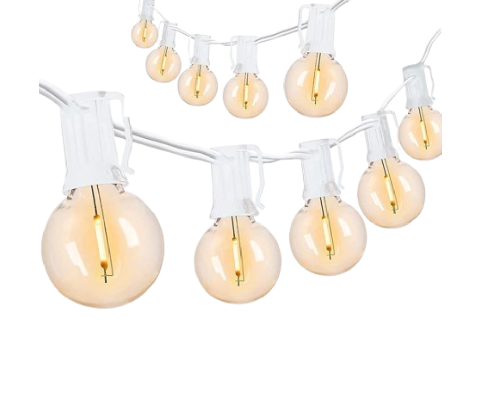 String Lights G40 100ft - White - Top Notch DFW, LLC