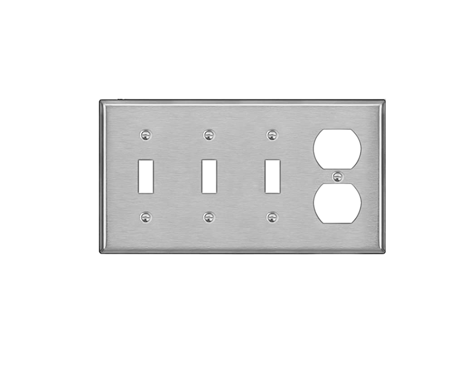 4-Gang Combo Metal Wall Plate - Top Notch DFW, LLC