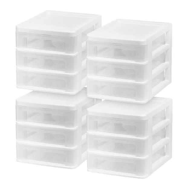 Plastic 3-Drawer Desktop Organizer - 4 Pack - Top Notch DFW, LLC
