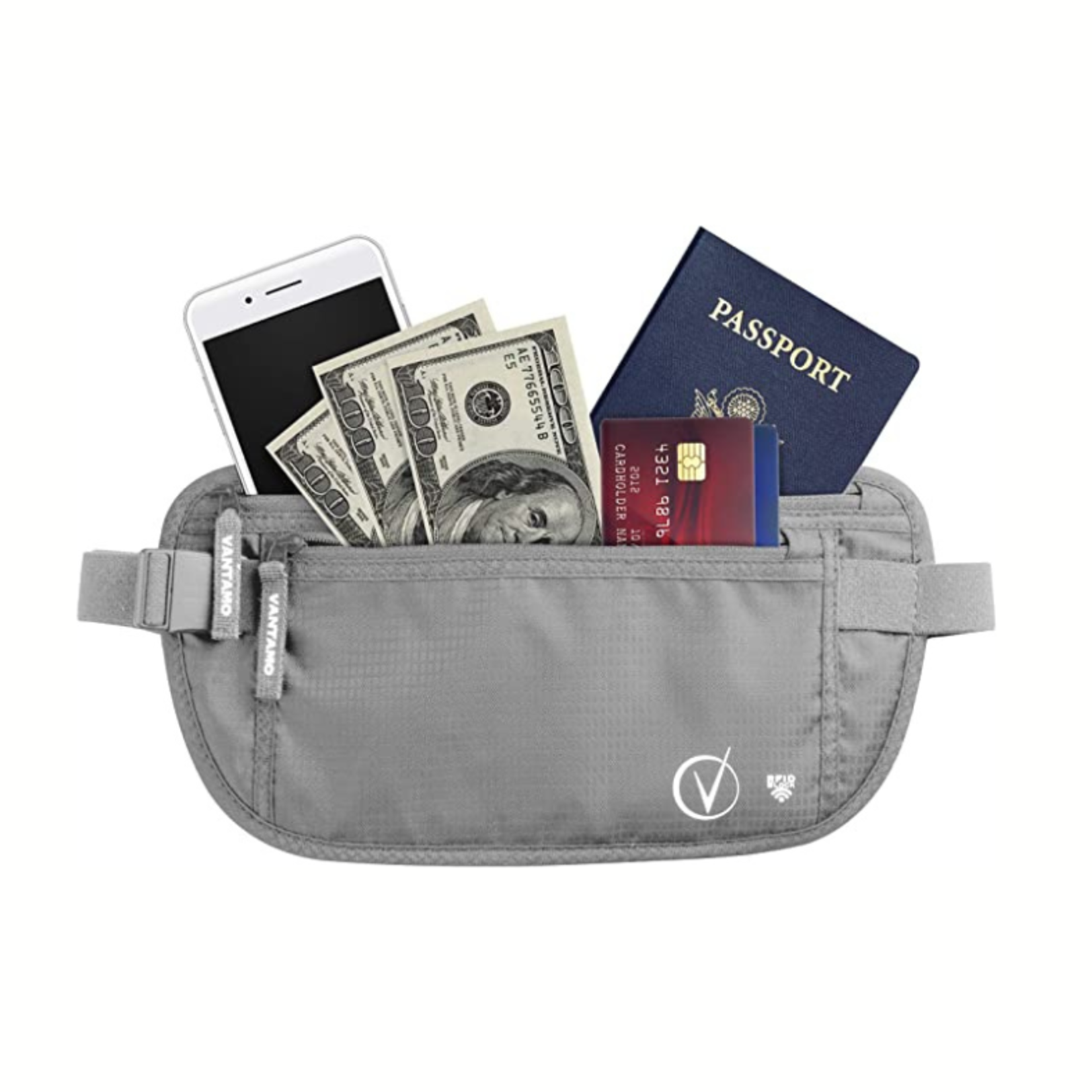 Travel Money Belt RFID - Hidden Security Wallet For Passport & Cash ...