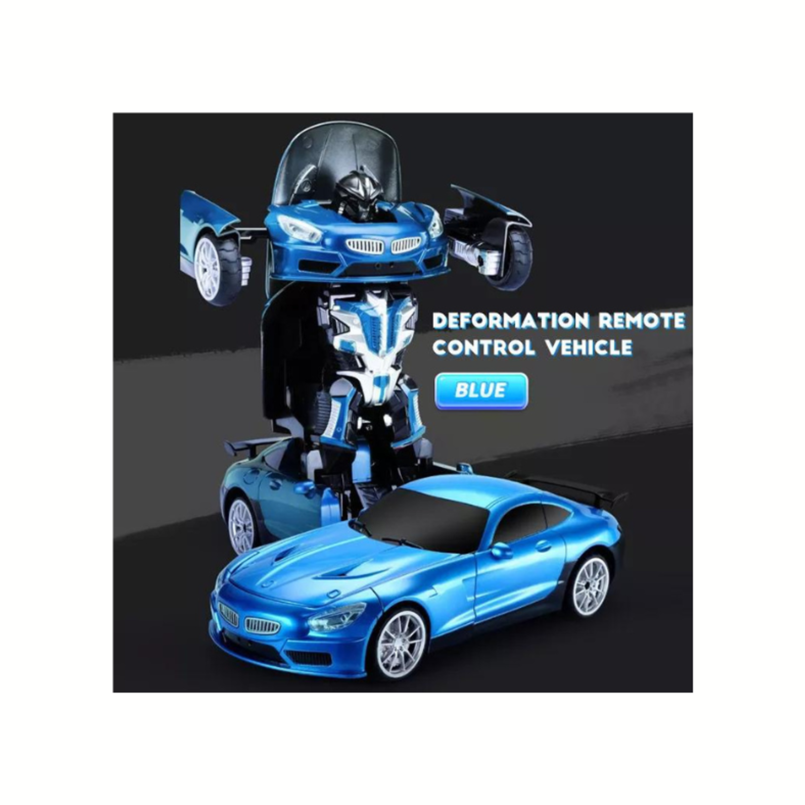 RC Transforming Robot Sports Car - Blue - Top Notch DFW, LLC