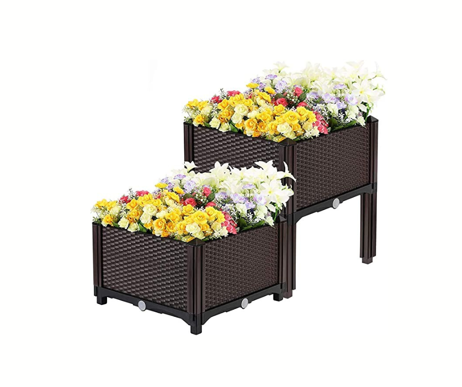 Elevated Plastic Raised Garden Bed - Set of 2 - Top Notch DFW, LLC