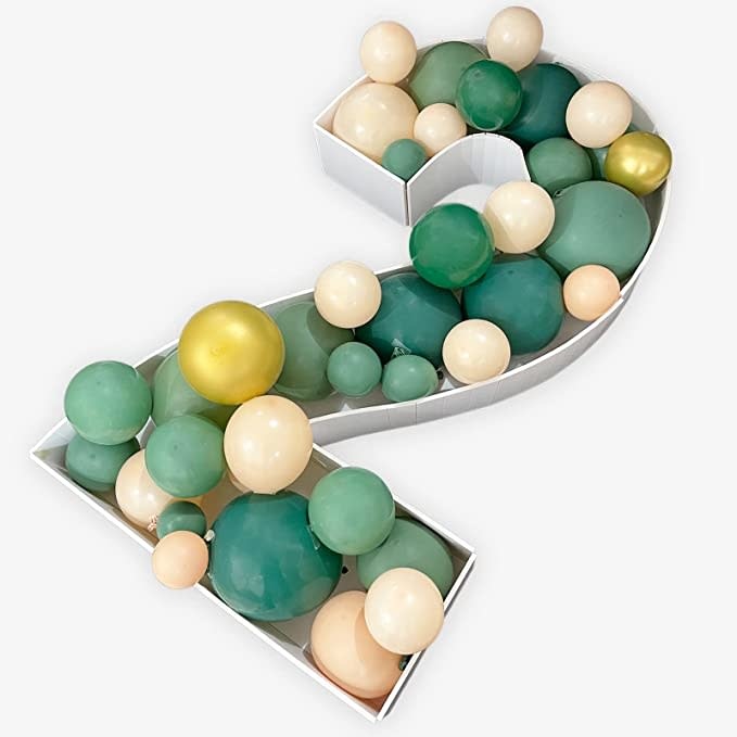 Number 2 Balloon Frame- Cardboard- White - Top Notch DFW, LLC