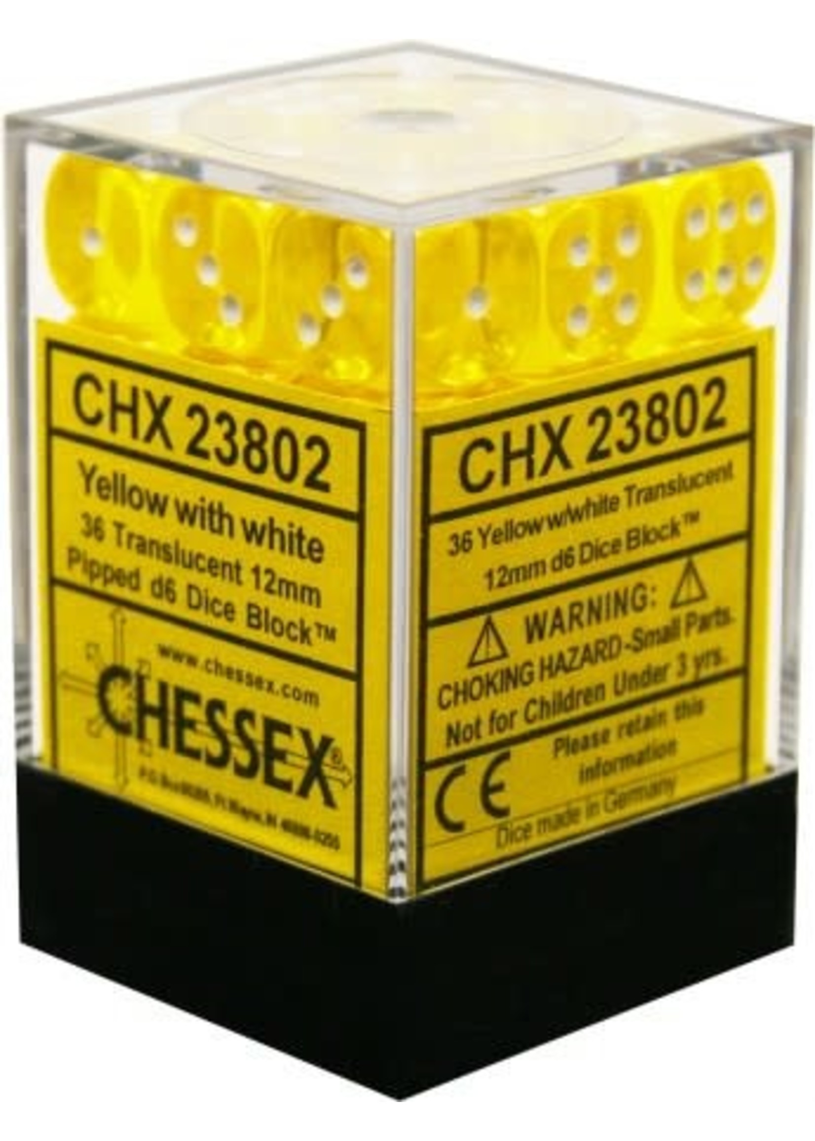 Translucent Yellow/White - Ensemble de 36d6 12 mm - La boutique Tabletop Translucent Yellow/White - Ensemble de 36d6 12 mm - La boutique Tabletop