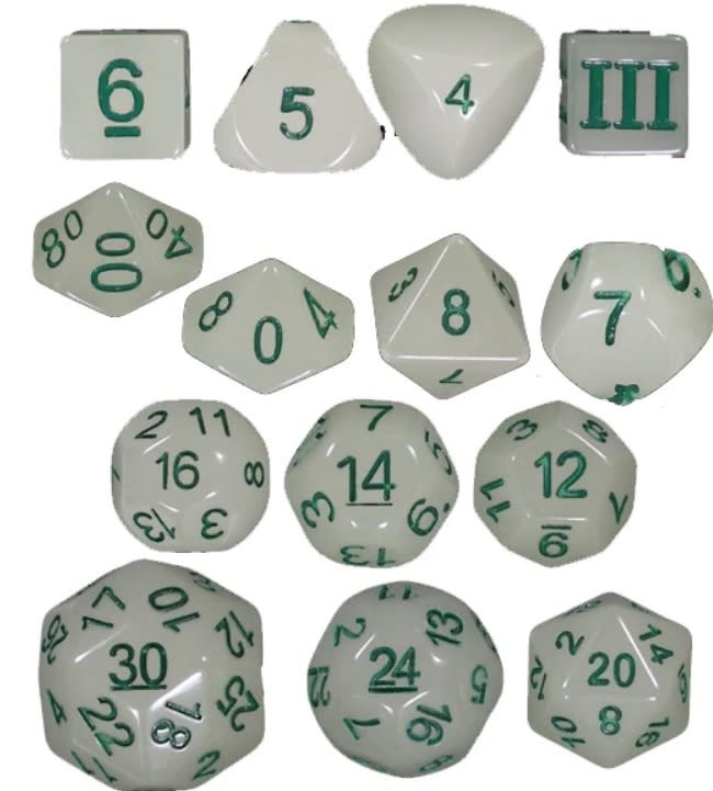 Lightning Bolt Unleashed Arcana Dice (Glow Dice Series) 14-dice set for ...