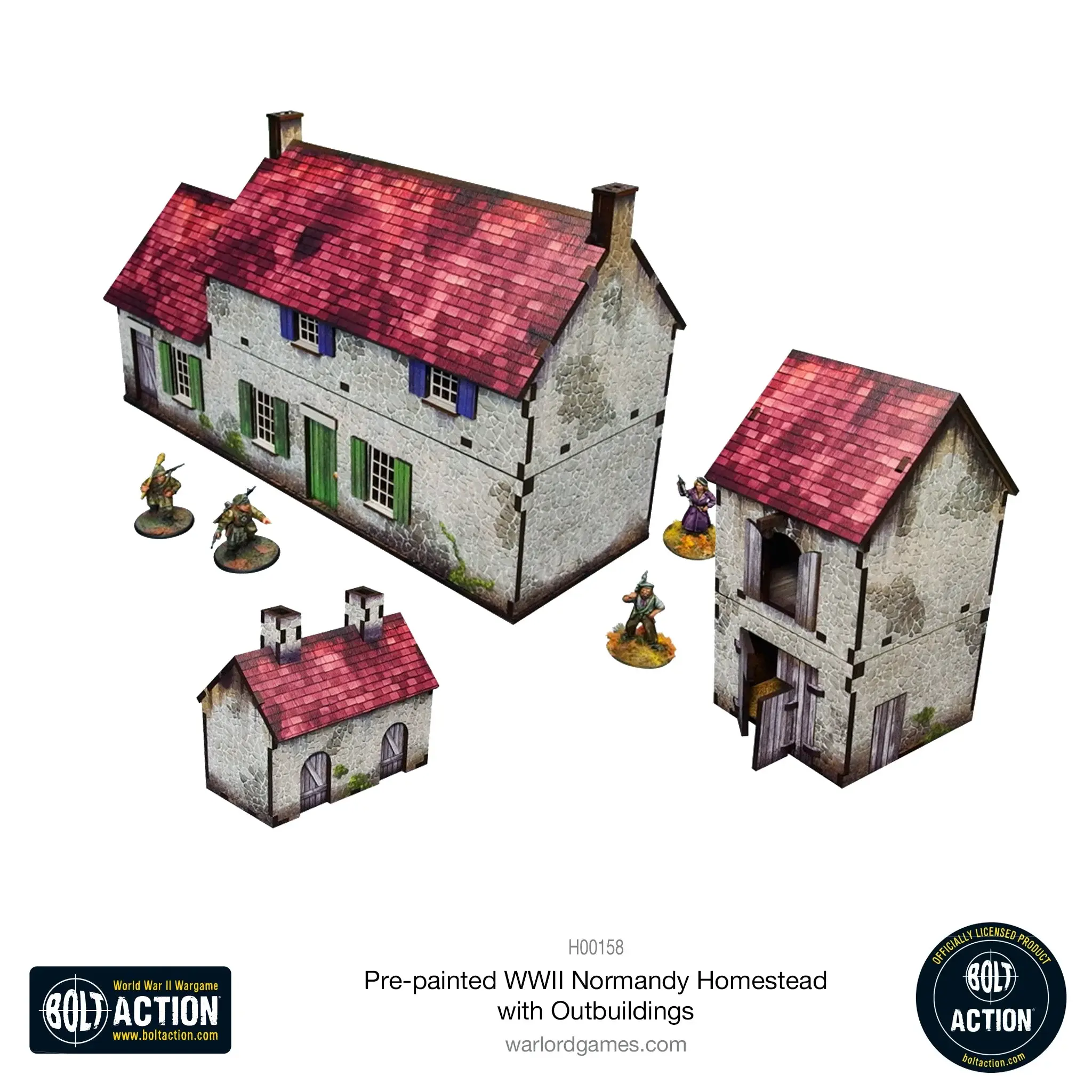 WW2 Normandy Homestead w. Outbuildings, Pre-painted - Bolt Action - La ...
