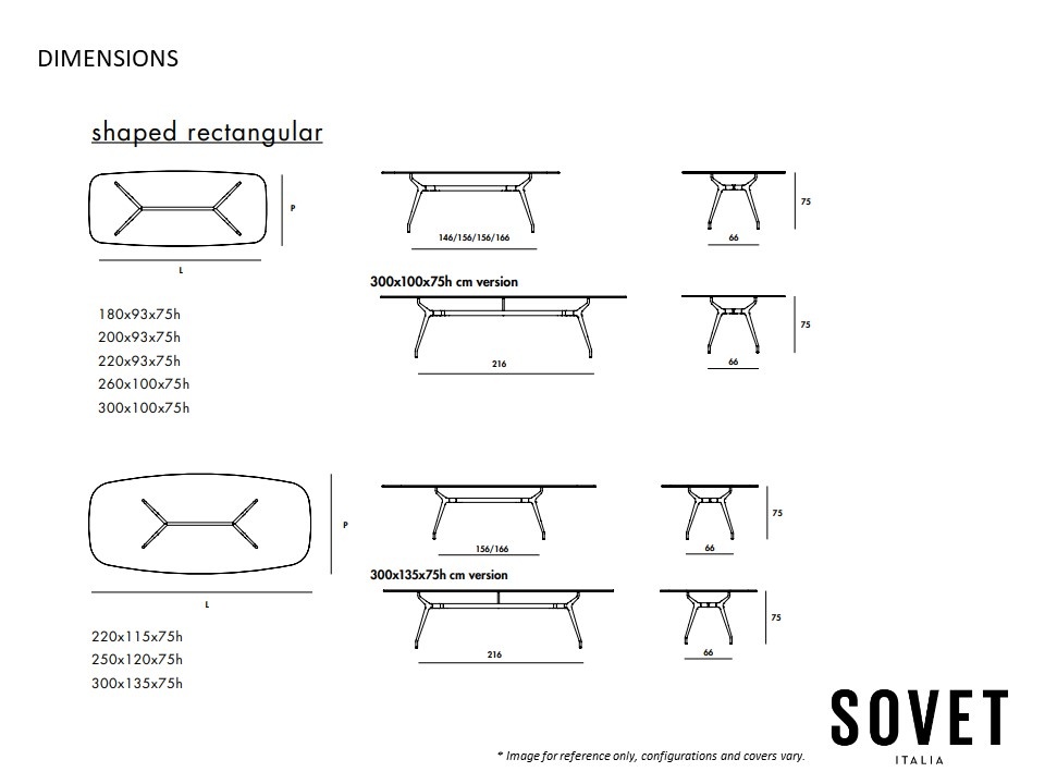 ARKOS SHAPED RECTANGULAR DINING TABLE - Westhill Interiors