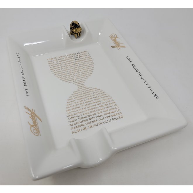 Davidoff Ceramic White Ashtray - Cigar Spartan