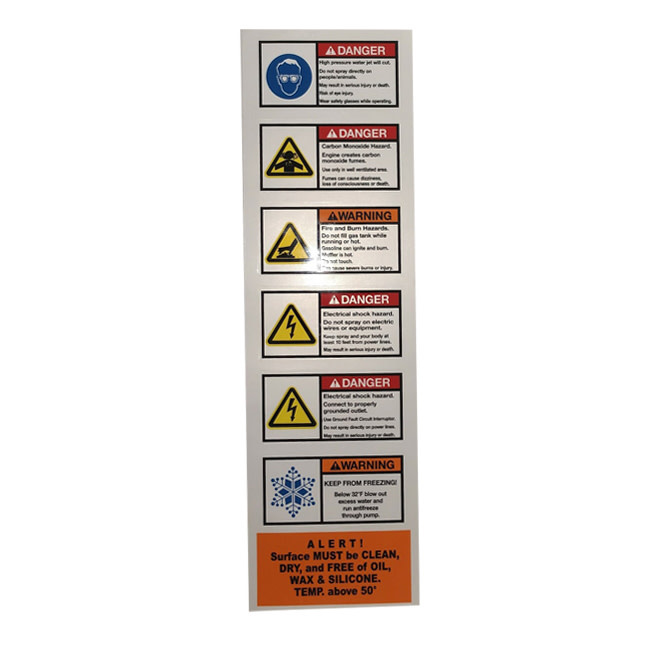 Warning Labels - Panhandle Power Wash Supply | 850-835-4052