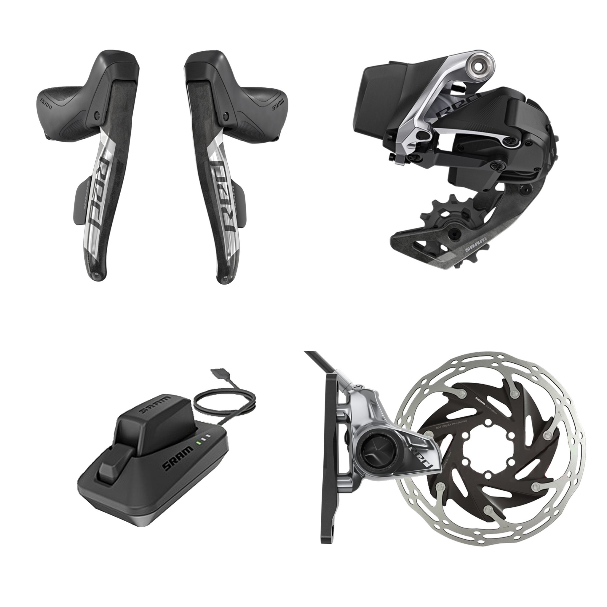 GROUP KIT SRAM ETAP AXS 1X RED AXS HRD FM SHIFTER/HYD FLAT DISC BRAKEw ...