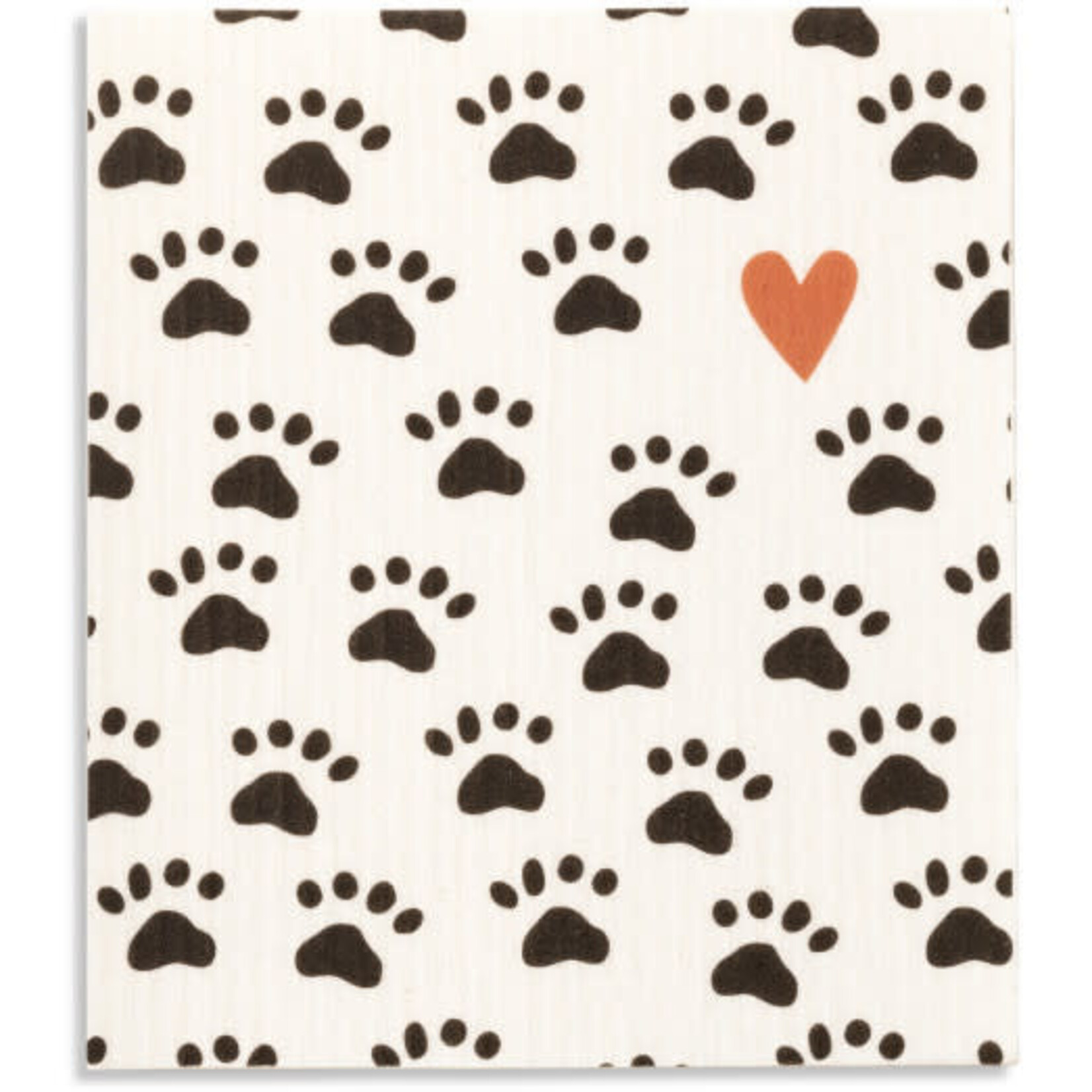 Paw Print Heart Swedish Dishcloth - mlynnedesigns