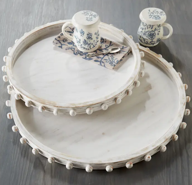 Beaded Wood Tray - mlynnedesigns