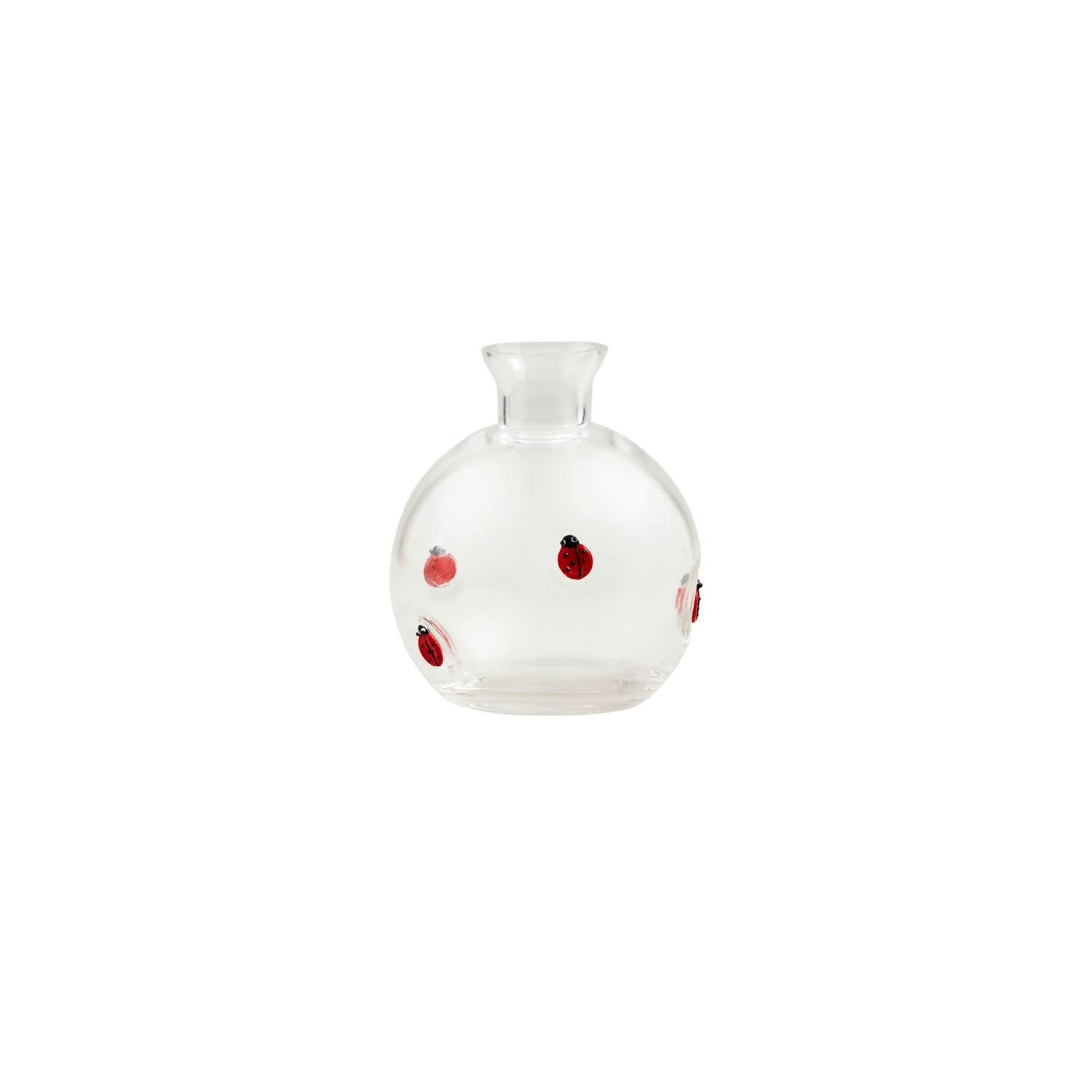 lady bug inlay glass vase mud pie - mlynnedesigns