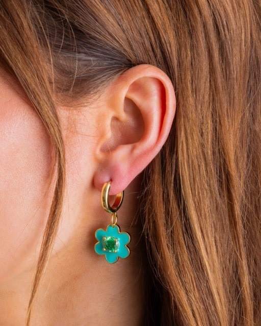 lucy blue flower earring taylor elliott designs - mlynnedesigns