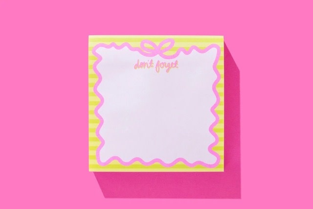 bow sticky notes pad taylor elliott designs - mlynnedesigns