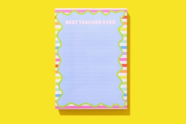 best teacher ever wavy notepad taylor elliott designs - mlynnedesigns
