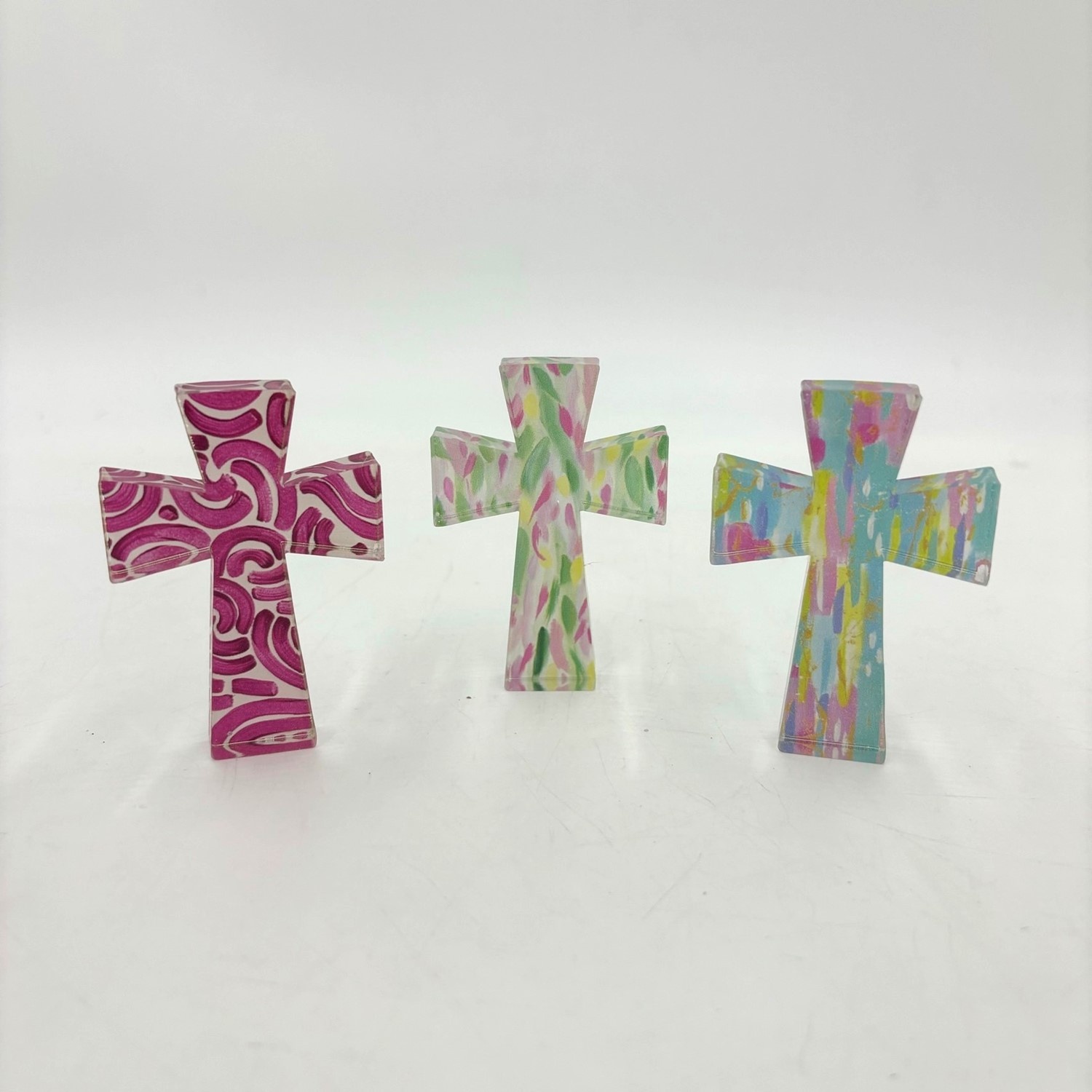 colorful acrylic cross haley bush - mlynnedesigns