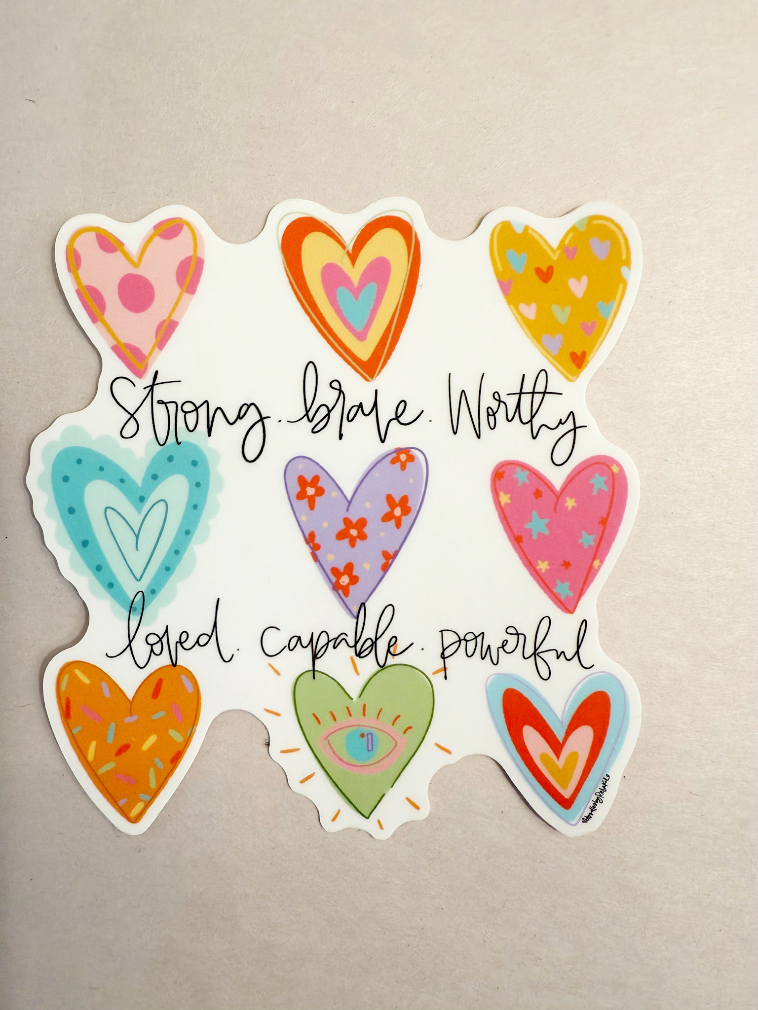 heart affirmations sticker doodles by rebekah - mlynnedesigns