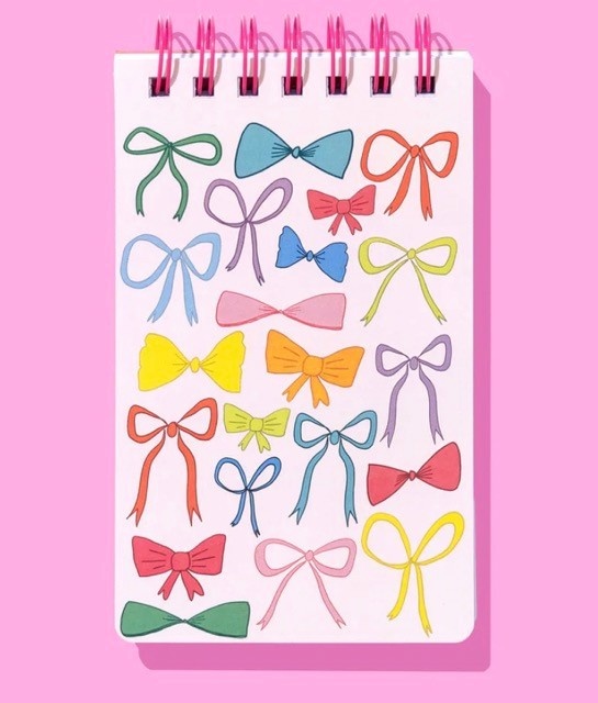 bow spiral top notebook taylor elliott designs - mlynnedesigns