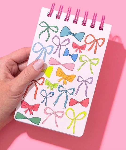 bow spiral top notebook taylor elliott designs - mlynnedesigns