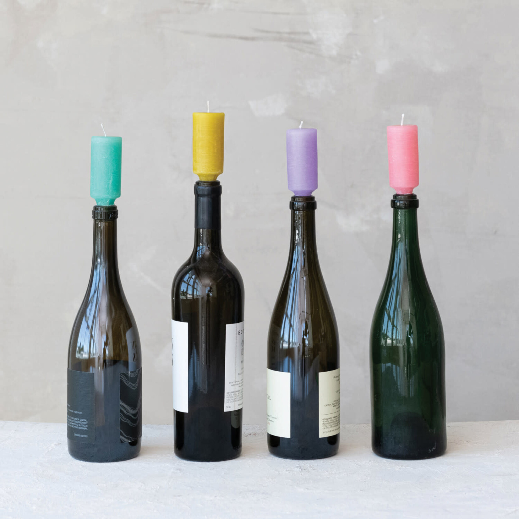 colorful bottle taper candles - mlynnedesigns