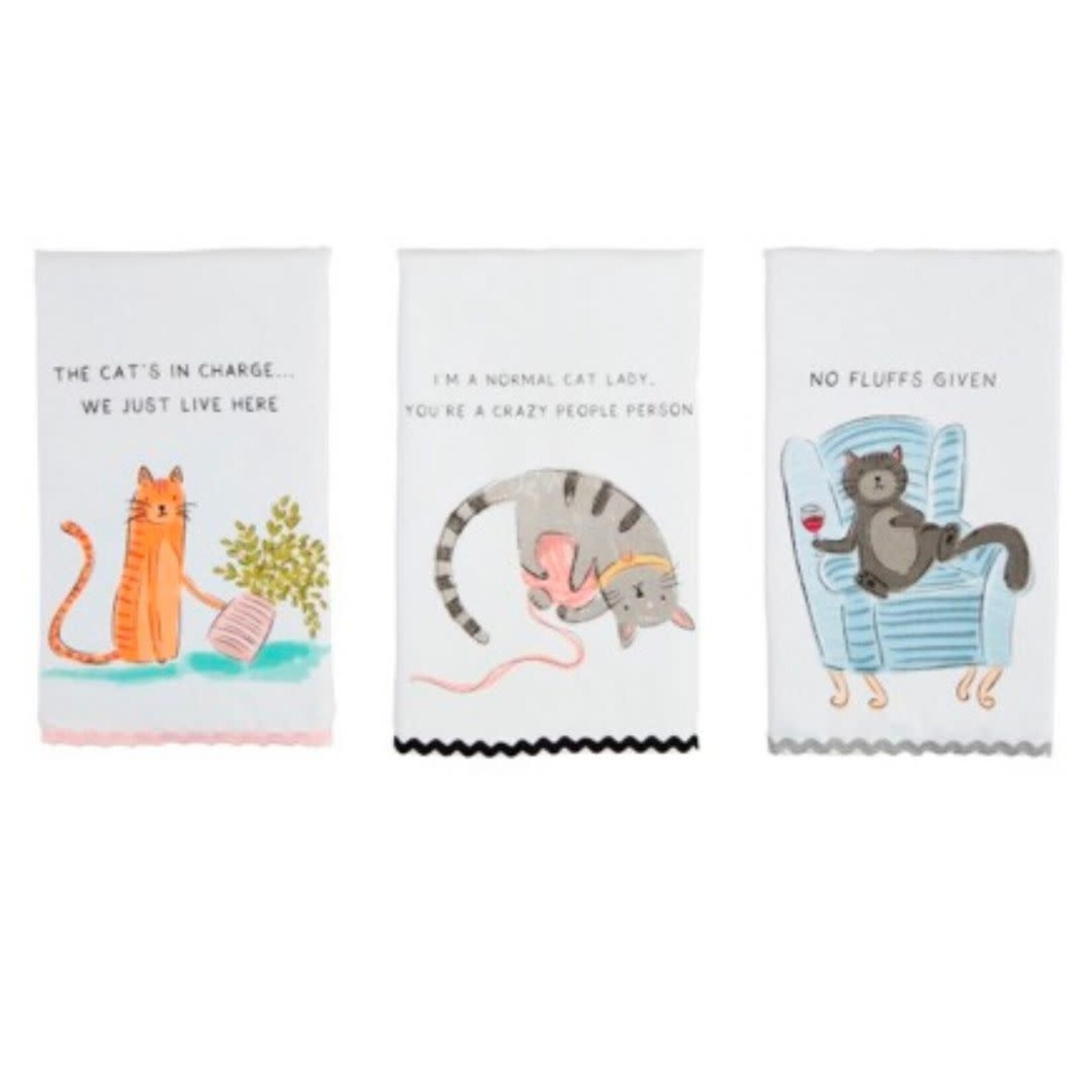 cat ric rac towels mud pie - mlynnedesigns