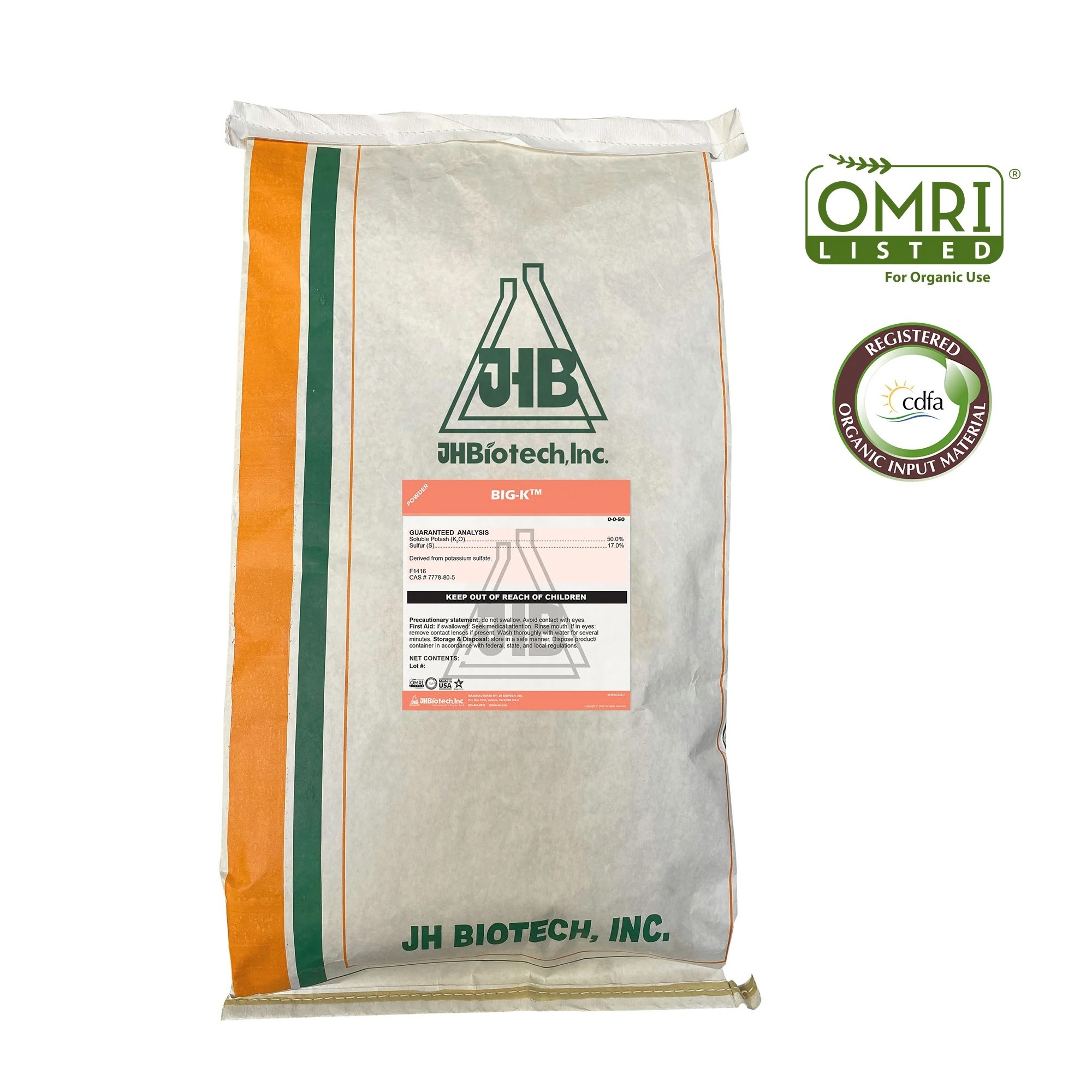 Big K 0-0-50 High Potassium Organic Crop Fertilizer 50 Lbs. (40/Pallet ...