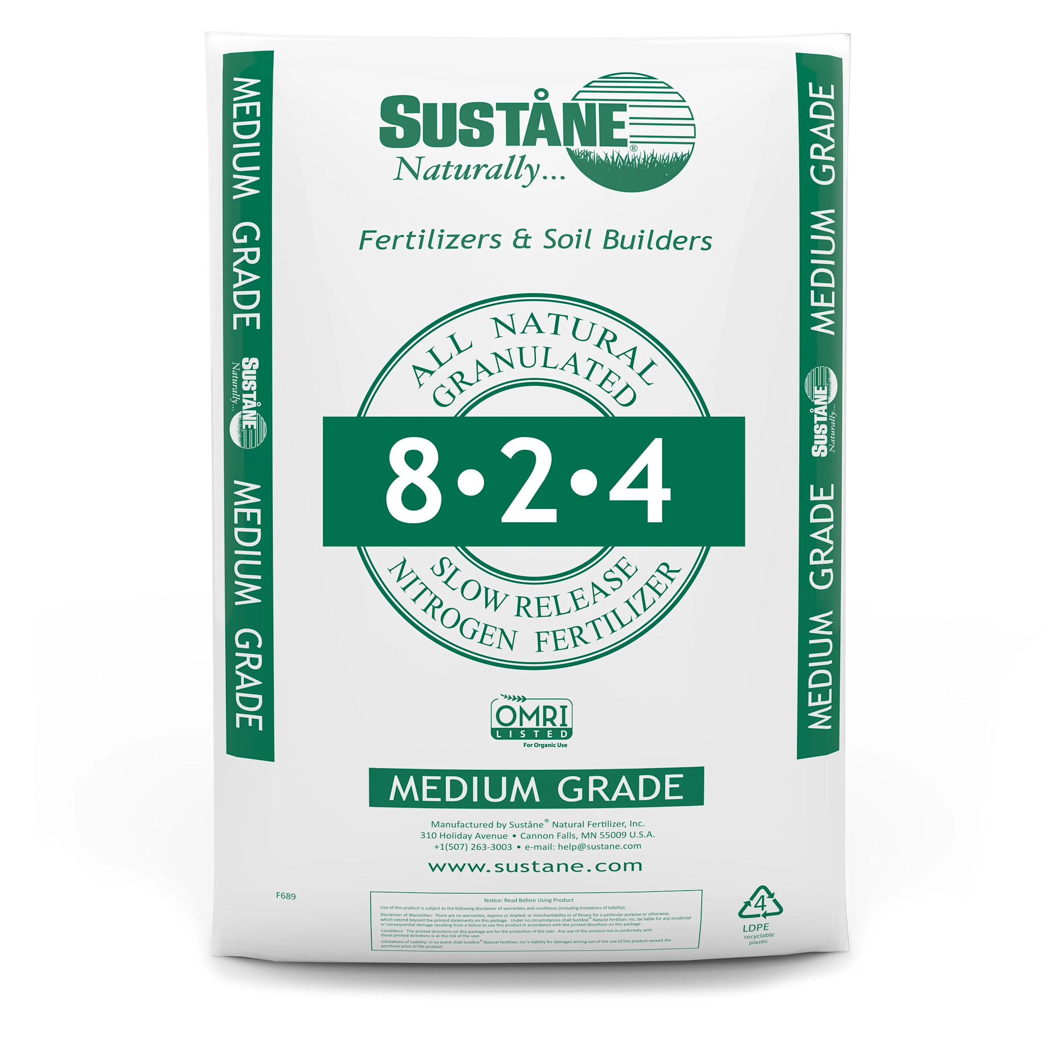 Sustane 8-2-4 Med 50Lb. OMRI - Biologic Crop Solutions