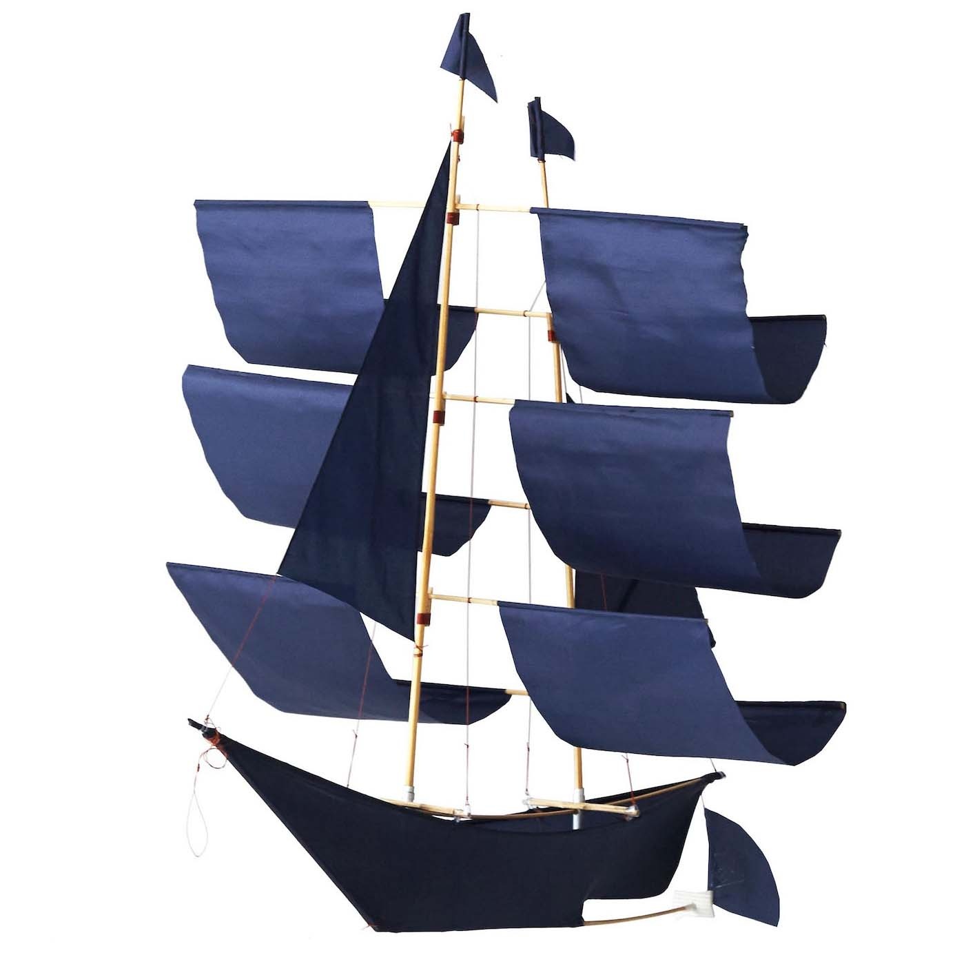 Sailing Ship Kite Small Indigo - American Folk Art Museum