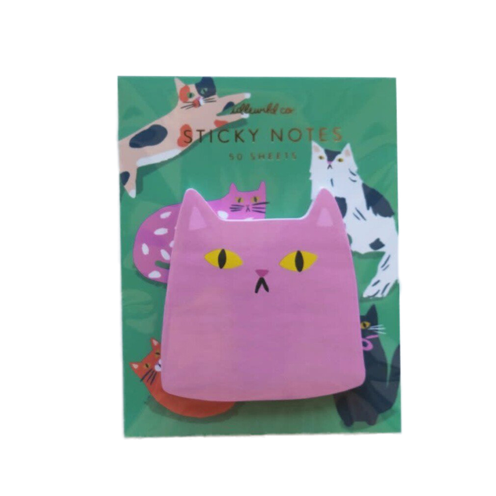 sticky notes - pink cat - george + maeve