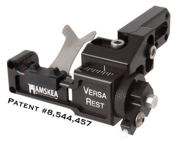 versa rest w/standard limb clamp assembly, lh, black - Precision Archerie