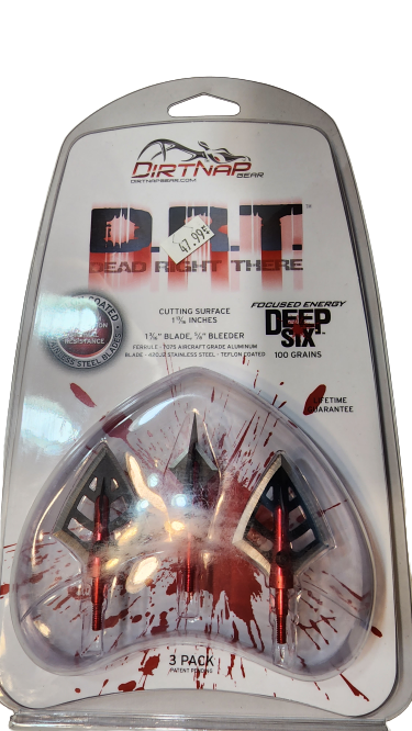 D.R.T. D6 D.R.T. 100gr. broadheads- 3 pack - Precision Archerie
