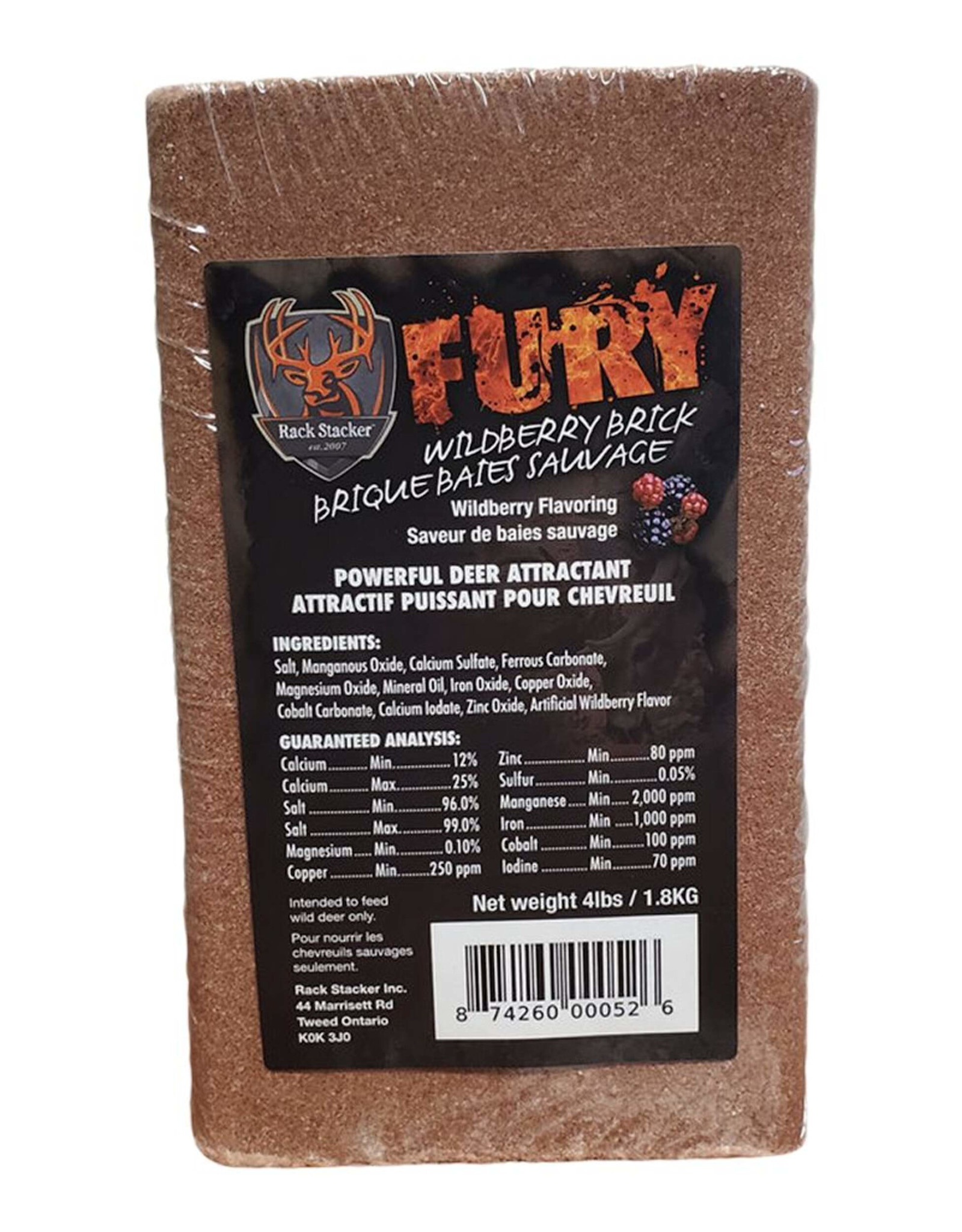 Rack Stacker Fury Hunting Powerful Deer Attractant Brick, Wildberry, 1. ...
