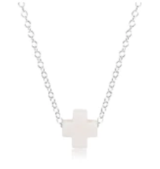 16" Necklace Sterling - Signature Cross Off-White - Regalo