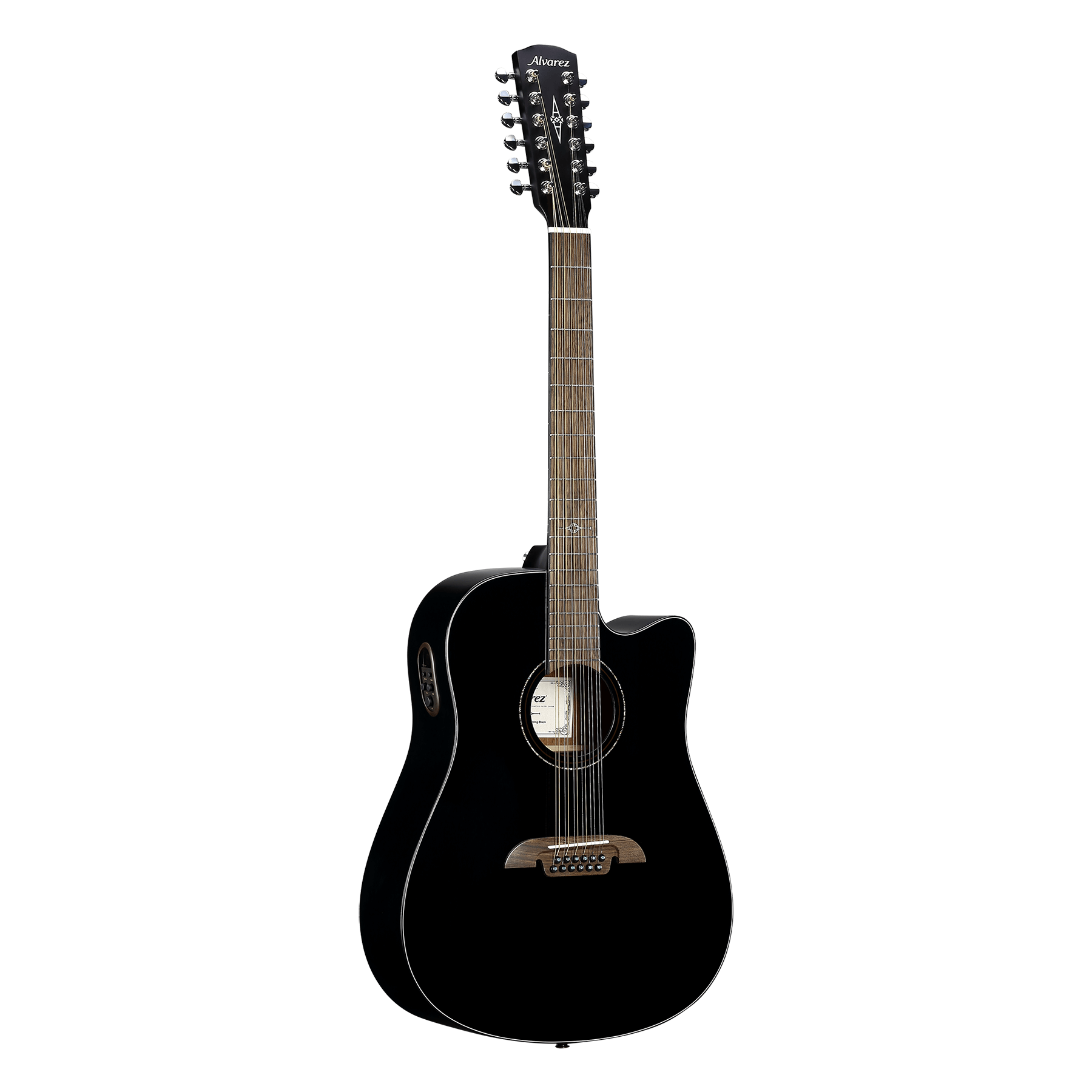 Alvarez AD60ce 12-String Black Artist Dreadnought Acoustic Electric ...