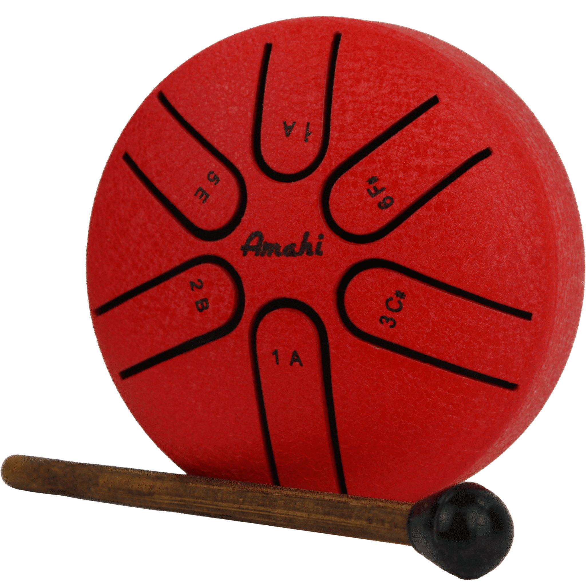Amahi KLG3RD 3" Steel Tongue Drum Red With Mallet - Murphy's Music