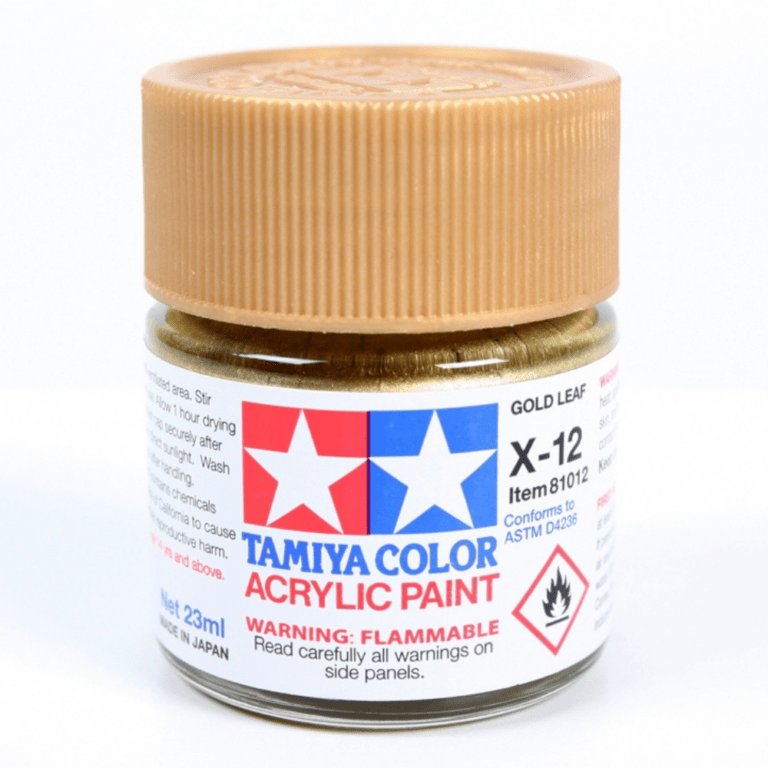 Tamiya X-12 Gold Leaf Gloss Acrylic Mini Paint (23ml) #81012 - Hobby ...