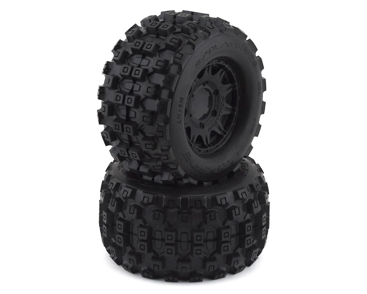 ProLine 1/10 Badlands MX28 Fr/Rr 2.8" MT Tires Mounted 12mm Blk Raid (2 ...