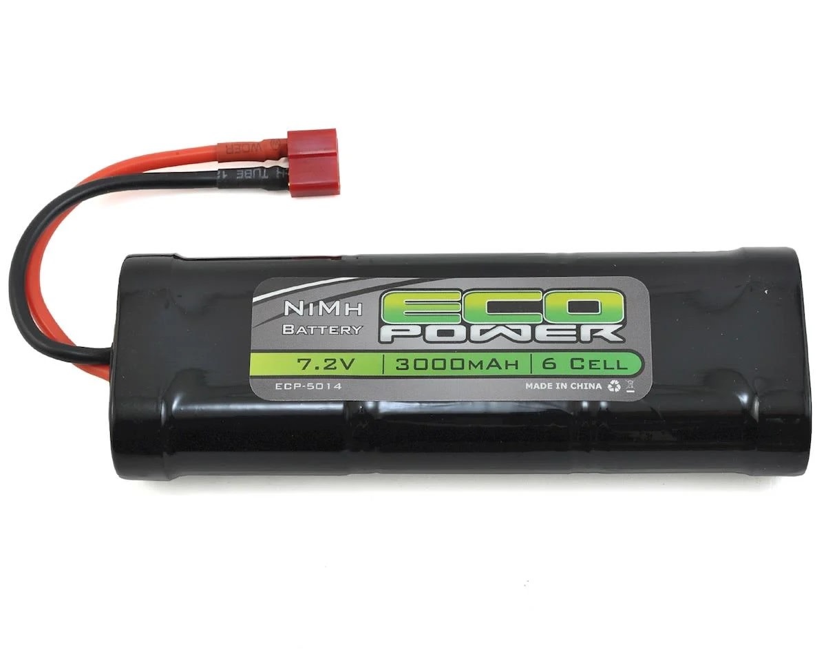 EcoPower 6-Cell NiMH Stick Pack Battery w/T-Style Connector (7.2V ...