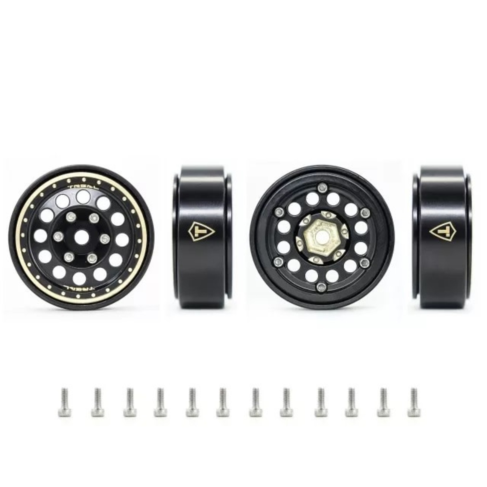 TREAL Type-A 1.0" Brass Beadlock Crawler Wheels for Axial SCX24 #X0039345J3 - Hobby Time RC