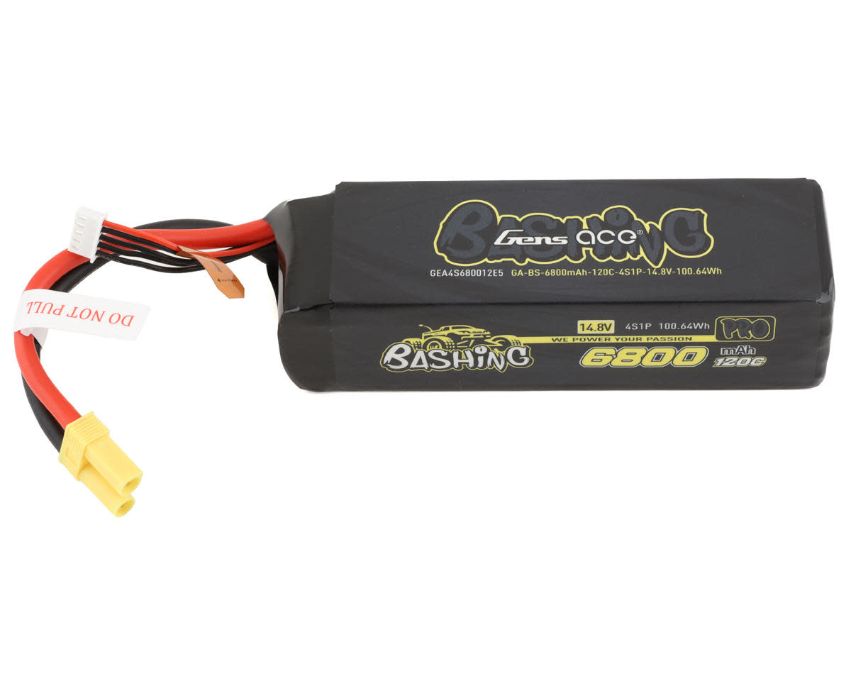 Gens Ace 4S Bashing Pro LiPo Battery Pack 120C (14.8V/6800mAh) w/EC5 ...